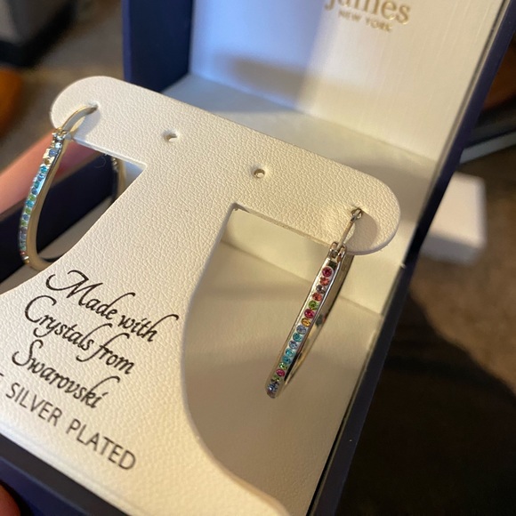 Sofia James | Jewelry | Sofia James Silver And Rainbow Hoops | Poshmark